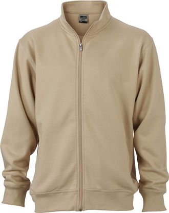 James & Nicholson Sweatjacke Stehkragen - Farbe: Stone - Gr&ouml;&szlig;e: 3XL