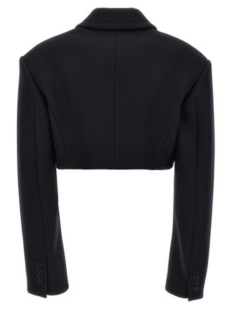 Stella McCartney Womens Black Wool Full-Length Jacket Clothing