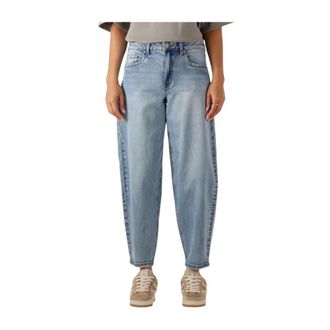 MY ESSENTIAL WARDROBE High Barrel Jeans f&uuml;r Stilvolle Frauen - - Jeans - Damen - Blau - W31