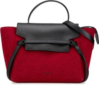 Celine Hobo Bags - Mini Felt and Calfskin Belt Satchel - Gr. unisize - in Rot - f&uuml;r Damen