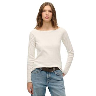 Superdry Damen Bardot Off-Shoulder Top Wollwei&szlig; 42