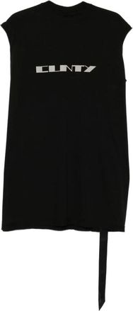 Rick Owens Homme, Tops, Noir, Taille: S Débardeur noir à col rond avec impression avant