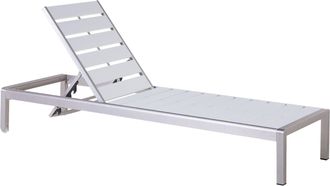 Beliani Gartenliege Sonnenliege Relaxliege Kunstholz verstellbare R&uuml;ckenlehne Wei&szlig;