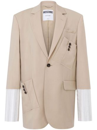 Moschino blazer en laine vierge - Tons neutres