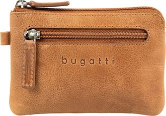 Bugatti Volo Schlüsseleui Leder - Schlüsselmäppchen mit Münzfach + Schlüsselringen - in edler Geschenkbox - Cognac