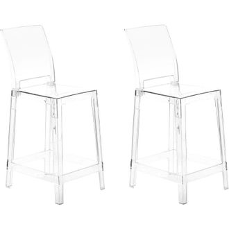 Beliani Beliani - Lot 2 Chaises de Bar Transparentes Hautes pour Cuisine Moderne Wellington