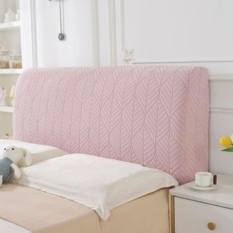 Generic Stretch Staubschutzh&uuml;lle mit vertikalen Streifen Bettkopfteil Bezug f&uuml;r Queen King Full Size Betten Kopfteil Bezug zur Schlafzimmerdekoration Rosa Kal