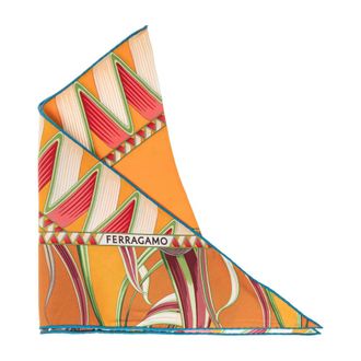 Ferragamo Femme, Accessoires, Orange, Taille: ONE Size Foulard Triangulaire Imprimé Giada