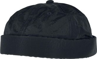 Flexfit Yupoong Unisex Docker Cap Hafenmütze aus Nylon-Material, Seemannsmütze, ohne Visir, robust, Kappe, größenverstellbar One Size Fits All Dockercap Black