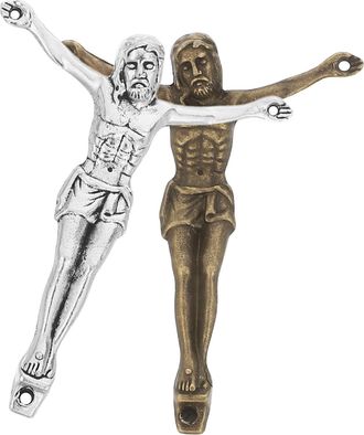 Valiclud 2 St&uuml;ck Herren Jesus Kruzifix Anh&auml;nger aus Massiver Legierung 52cm Gro&szlig;er Retro Kreuzanh&auml;nger f&uuml;r Halsketten und Armb&auml;nder Filigraner Religi&ouml;ser Schmu