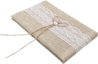 BESPORTBLE DIYEAH G&auml;stebuch Hochzeit aus Leinen Unterschriftenbuch f&uuml;r Hochzeitsfeier Anwesenheitsbuch mit Retro Design Wiederverwendbar und Frostbest&auml;ndig