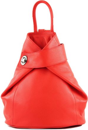 modamoda.de T179 - ital: Damen Rucksack Tasche aus Leder, Farbe:Hellrot