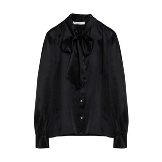 Alessandra Rich Seidenbluse mit Schleife - - Blouses & Shirts - Damen - Schwarzk - 2XS