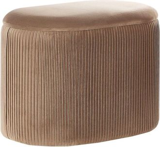 Beliani Pouf mit Stauraum RICHLAND Samtstoff Beige