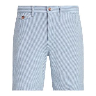 Ralph Lauren 8-Inch Stretch Straight Seersucker Short - - Shorts - Herren - Blau - W40