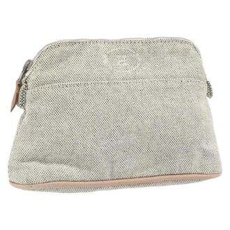 Herm&egrave;s Pochette en toile Pre-owned - Femme - Pre-owned - Gris - Taille: ONE Size