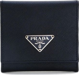 Prada portefeuille à logo triangulaire (années 2010-2020) - Noir