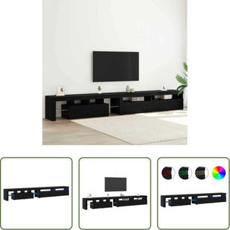 vidaXL LED-Beleuchtung - TV-Schr&auml;nk 3 pcs Schwarz Eichen-Optik 290 x 36,5 x 40 cm