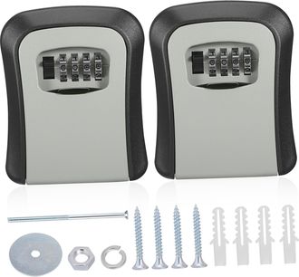 OSALADI 2sätze Schlüsseltresor Mit Zahlenschloss Abschließbarer Schlüsselbox Für Wandmontage Wetterfester Außenkeyholder Zur Schlüsselaufbewahrung Inklusive S
