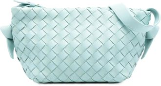 Bottega Veneta Hobo Bags - Lambskin Intrecciato Tie Shoulder Bag - Gr. unisize - in Blau - f&uuml;r Damen