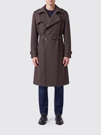 Tagliatore Trench-coat crois&eacute; en pure laine vierge avec ceinture &agrave; la taille