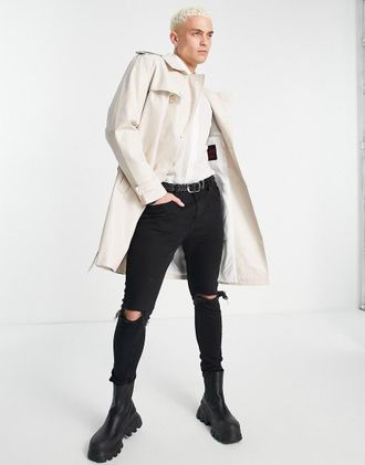 Devils Advocate Trench-coat en similicuir-Multicolore