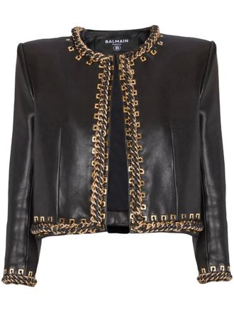 Balmain veste à détail de chaîne - Noir