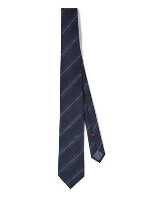 Brunello Cucinelli stripes tie - Blau