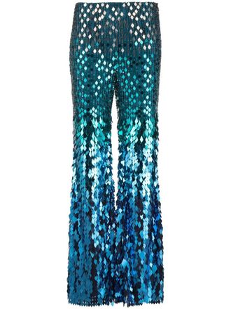 Alberta Ferretti pantalon &eacute;vas&eacute; &agrave; sequins - Bleu