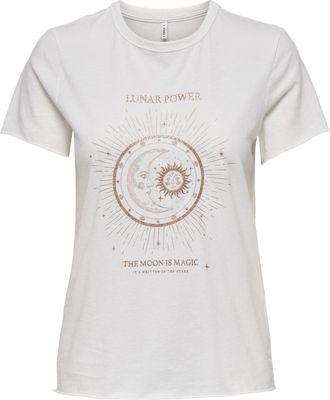 Only Damen Onllucy Life Reg S/S Top JRS Noos, Cloud Dancer, Small