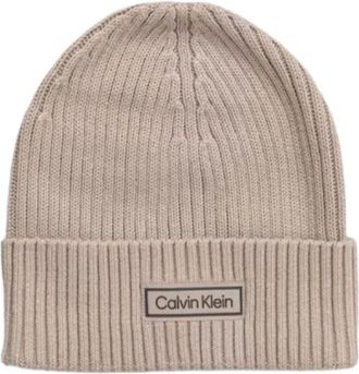 Calvin Klein Homme, Accessoires, Beige, Taille: ONE Size Cotton Cashmere Blend Beanie