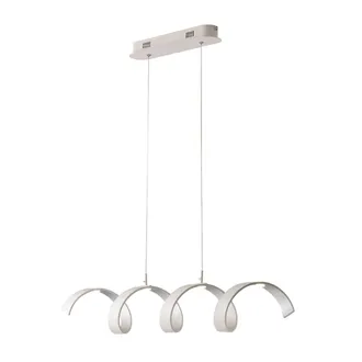 Luce-Ambiente-Design Helix Suspension in White and Silver Aluminum 20w Natural Light 80 Cm
