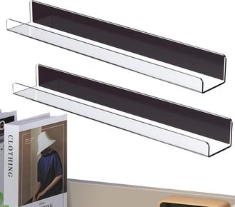 Generic Wandmontierte Regale - Acryl Magnetregal | Kinder Kleines B&uuml;cherregal,f&uuml;r Figuren Schallplatten Spielzeug K&uuml;hlschrank Badezimmer Schlafzimmer B&uuml;ro Woh