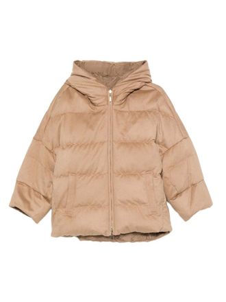 Max Mara doudoune zippée à capuche - Marron