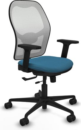 Piqueras y Crespo B&uuml;rostuhl mit 2D-Armen, h&ouml;henverstellbare Lendenwirbelst&uuml;tze, ausgestattet mit Syncro/Traslack und injiziertem Schaum. Wei&szlig;/Petrolgr&uuml;n