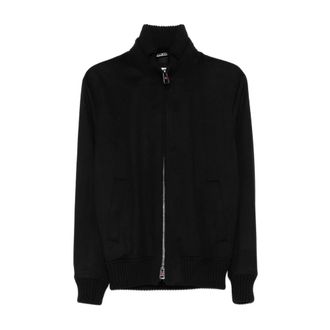 Kired Strickjacke mit Rei&szlig;verschluss - - Knitwear - Herren - Schwarzk - L