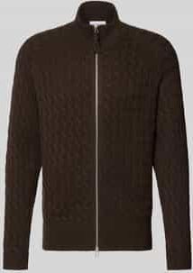 FTC Regular Fit Strickjacke aus reinem Kaschmir mit Zopfmuster