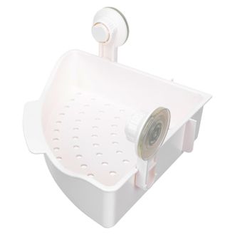 NUOBESTY Eckregal mit Saugnapf f&uuml;r Badezimmer Rostfreies Langlebiges Wandaufbewahrungsregal ohne Bohren Wei&szlig; Gro&szlig;es Fassungsverm&ouml;gen f&uuml;r Dusche und Wc