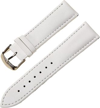 Generic Universal-Armband aus glattem Leder, 14-22 mm, rosa/blau/braun/lila/schwarz/weiß, atmungsaktives Armband, Quarzuhr