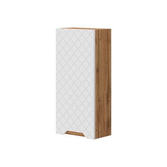 Vicco Badschrank Lotta, Eiche/Wei&szlig; mit Kachelstruktur, 20 x 72.6 cm