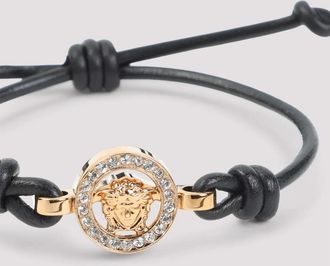 Versace Armband - Black Lamb Leather Bracelet - Gr. ONE SIZE - in Mehrfarbig - f&uuml;r Damen