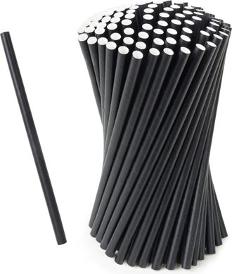 Love Nature Strohhalme Papier - Papierstrohhalme 100 St&uuml;ck - Trinkhalme Papier Recycling Schwarz