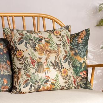 furn. Evans Lichfield Forest Fawn Repeat Watercolour Feather Rich Filled Cushion