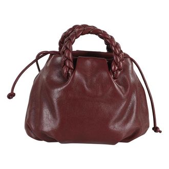 Hereu Burgunderfarbene geschmeidige gl&auml;nzende Schultertasche - - Bags - Damen - Rot - ONE SIZE