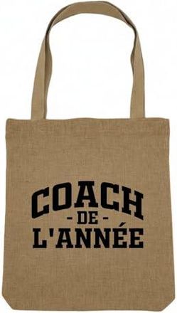 Fabulous Sac Shopping Tote Bag Aspect Lin - Coach de lann&eacute;e Sport Foot Basket Rugby Handball - Sac de Courses Toile Epaisse 360g Beige Naturel Cabas Port&eacute; Epau
