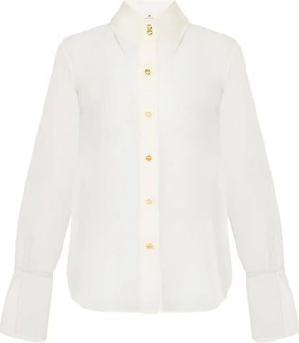 Elisabetta Franchi Seidenbluse aus Organza - Nude