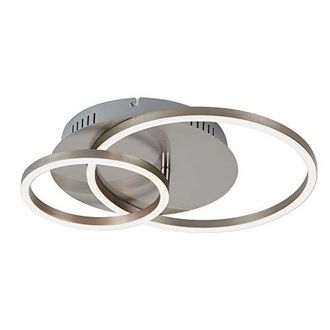 Briloner Leuchten - LED Deckenleuchte, Deckenlampe dimmbar, inkl. Memoryfunktion, 1 LED-Modul drehbar, 30 Watt, 2.400 Lumen, 3.000 Kelvin, Matt-Nickel, 390x300