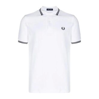 Fred Perry Homme, Tops, Blanc, Taille: 2XL Polo M3600 &agrave; double bande