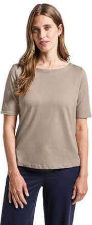 Street One T-Shirt pour Femme avec col Bateau, Beige Matin, 46