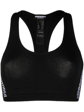 Dsquared2 Sport-BH mit Logo - Schwarz